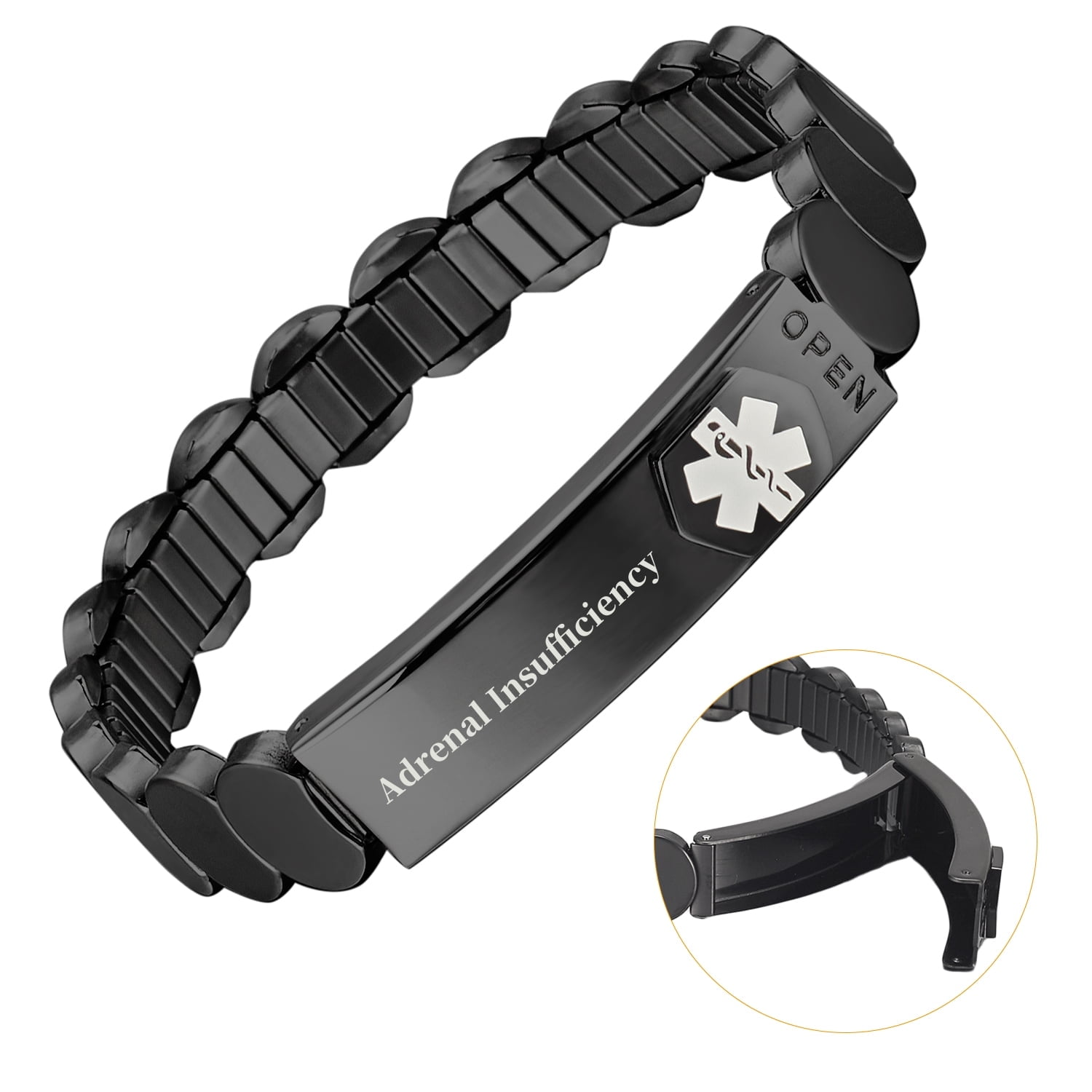 Wollet Stainless Steel Medical Alert Bracelet for WoMen, 6.9 Inch ...