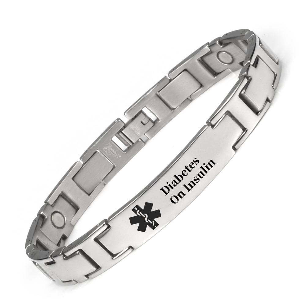 Wollet Stainless Steel Medical Alert Bracelet for WoMen, 7.5 Inch ...