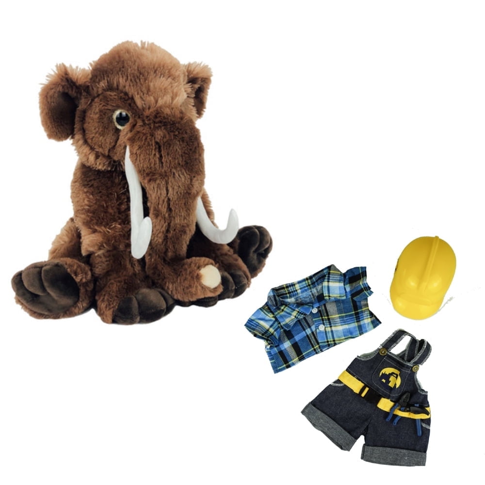Wollie the Mammoth 16-Inch Stuffed Animal with Construction Worker Hard ...