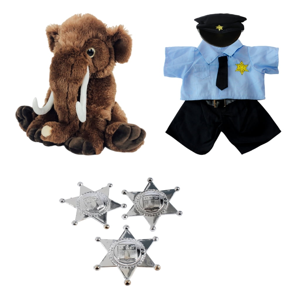 16" Stuffed Toy Sammy The Sabertooth with Dinosaur Outfit and 4 Mini ...