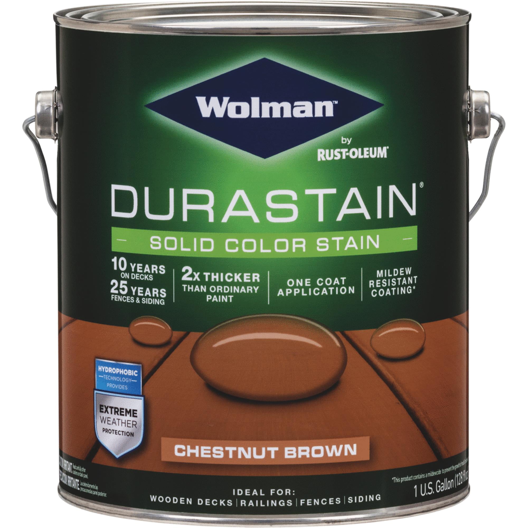 Wolman DuraStain One Coat, Solid Color Exterior Wood Stain, UV & Water ...