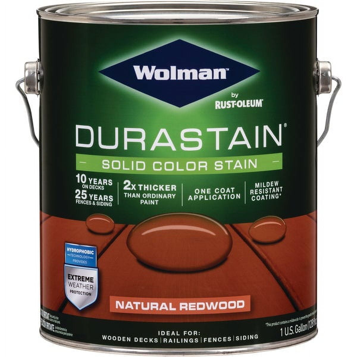 Wolman DuraStain One Coat Solid Color Exterior Stain, Natural Redwood 1 ...