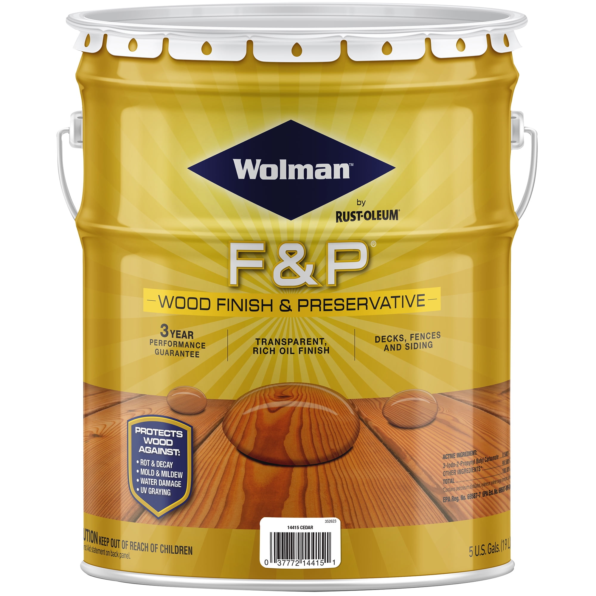 Wolman F&P Satin Cedar Oil-Based Wood Finish 5 gal - Walmart.com