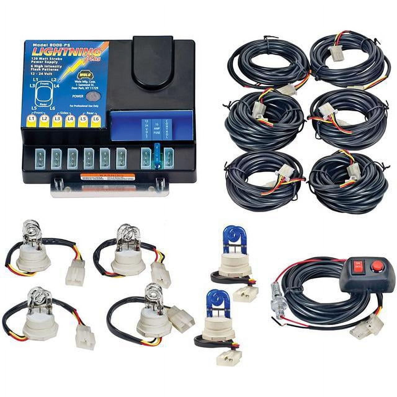 Wolo 8006-5-4C2B Strobe light kit Wolo Lightning Plus - Strobe Kit Six (6) Outlet Power Supply ...