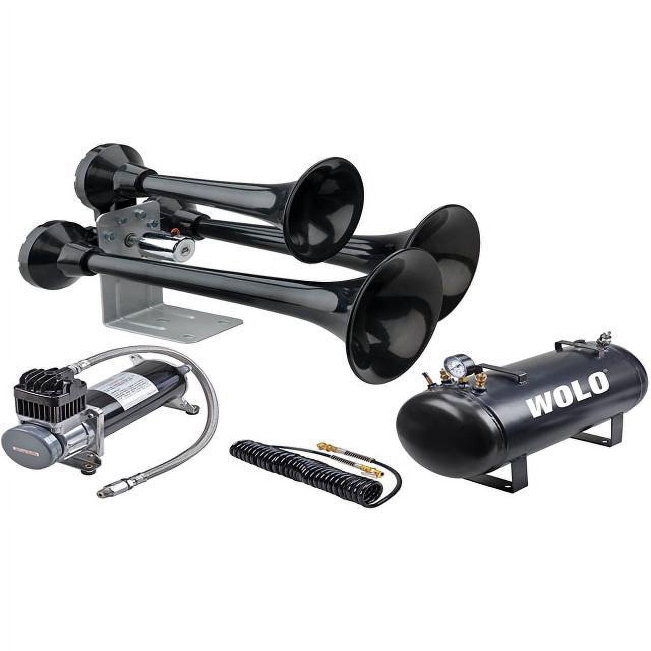 Wolo 847-860 Train Horn Siberian Express Pro Plus Powerful Train Horn. Three Abs Black Trumpets ...