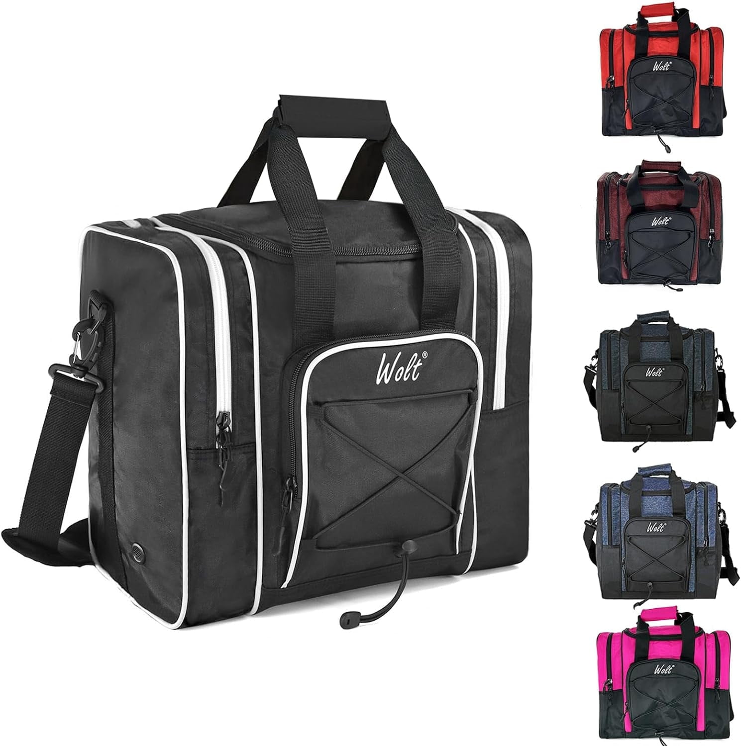 Wolt Single Bowling Ball Equipment Bag with Shoes up to Mens Size 14 ...