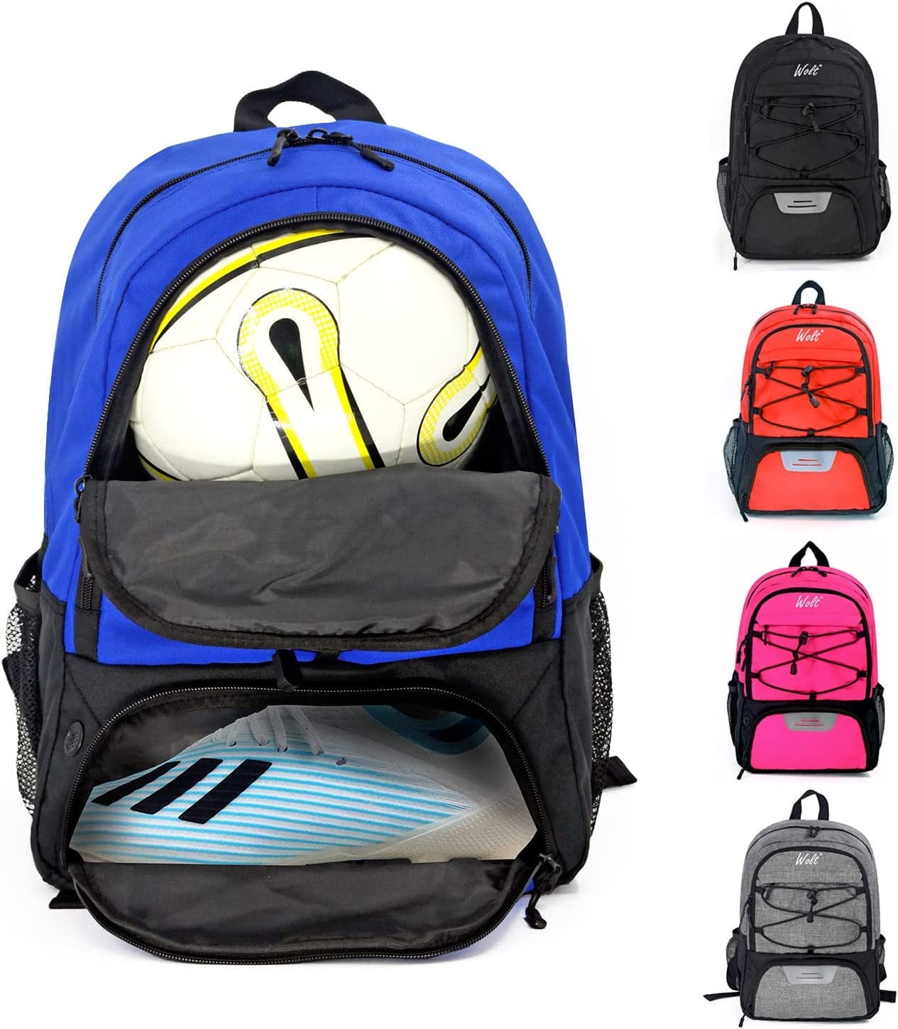 Wolt Youth Soccer Bag Backpack Sports Bag with Ball Holder, Fit Boy ...