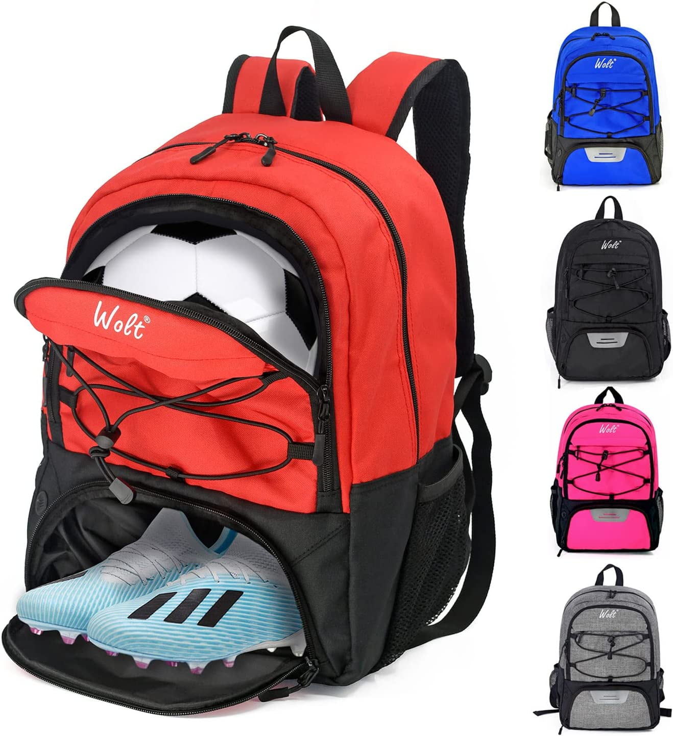 Wolt Youth Soccer Bag Backpack for Girls, Sports Bag with Separate ...