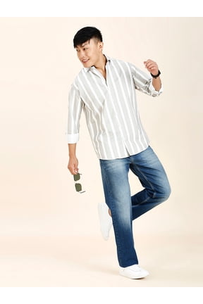 Mens Striped Dress Shirt