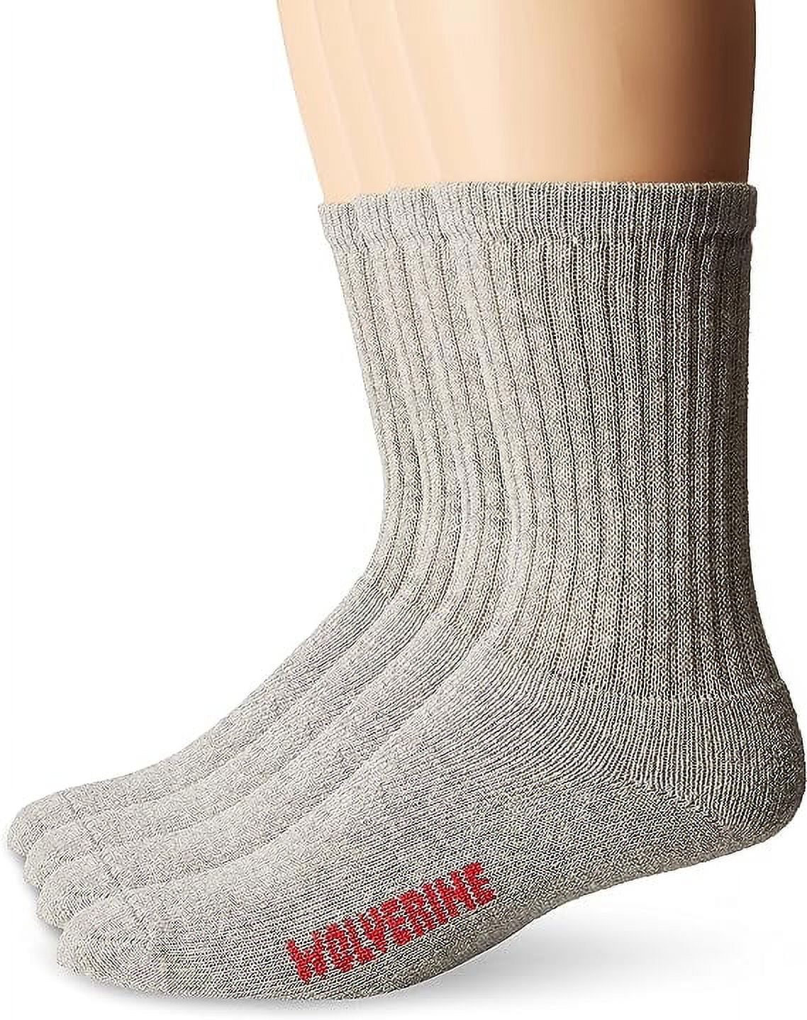 Wolverine Men's 4 Pack Cotton Crew Work Socks W91102670-020 with Full ...