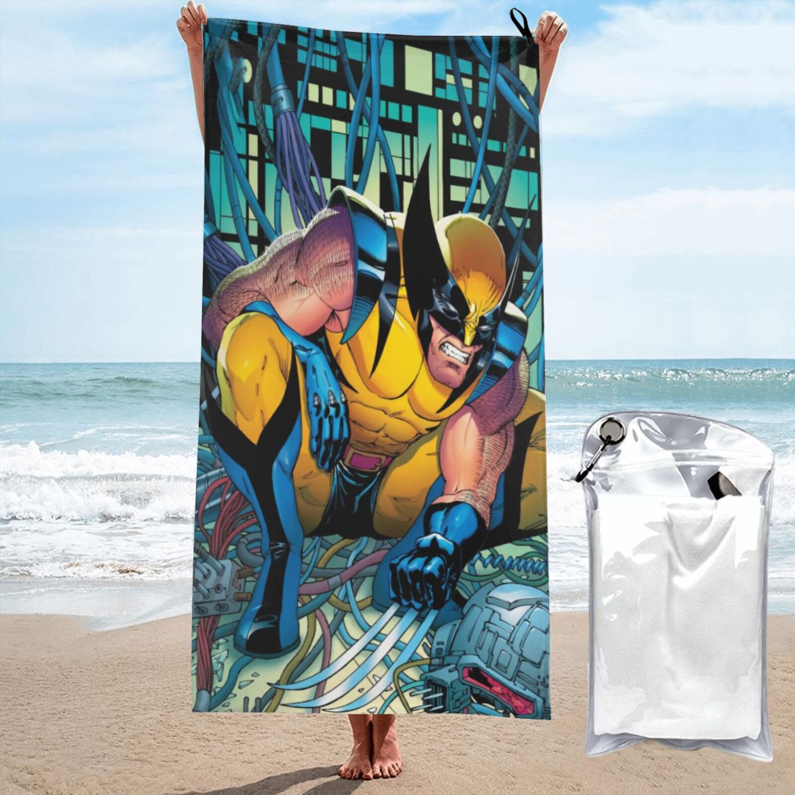 Wolverine Beach Towel, Soft Lightweight Quick Dry Absorbent Large Bath ...