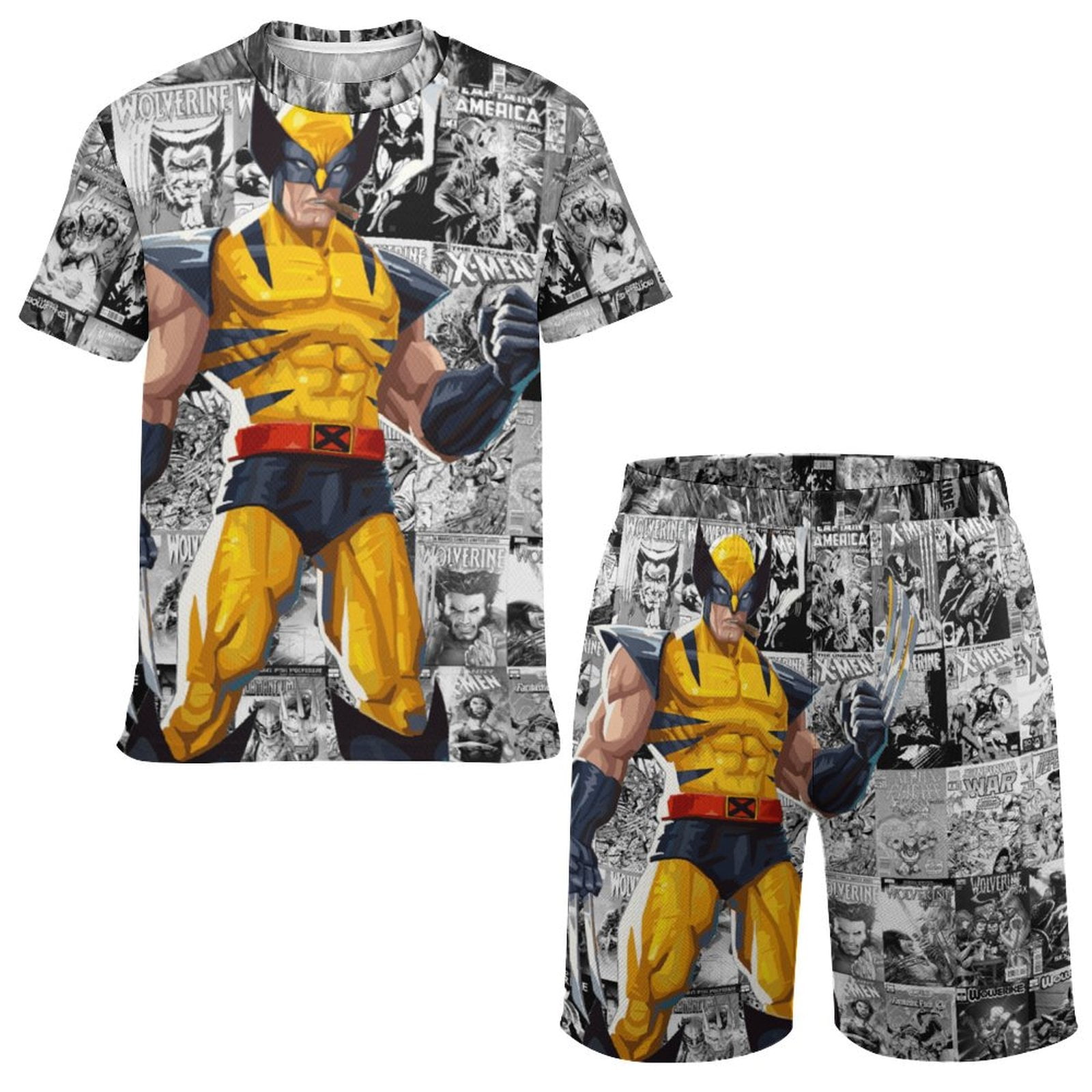 Wolverine Boys Short Sleeve T-Shirt And Mesh Shorts Outfit Set for Kids ...