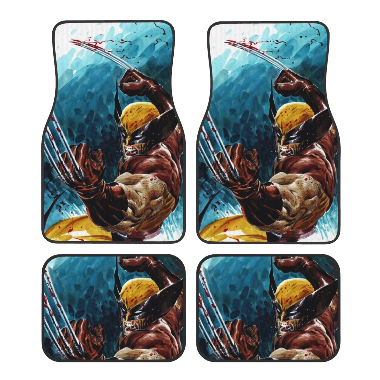 Wolverine Car Floor Mats Set of 4, Anti-Skid Universal Automotive ...