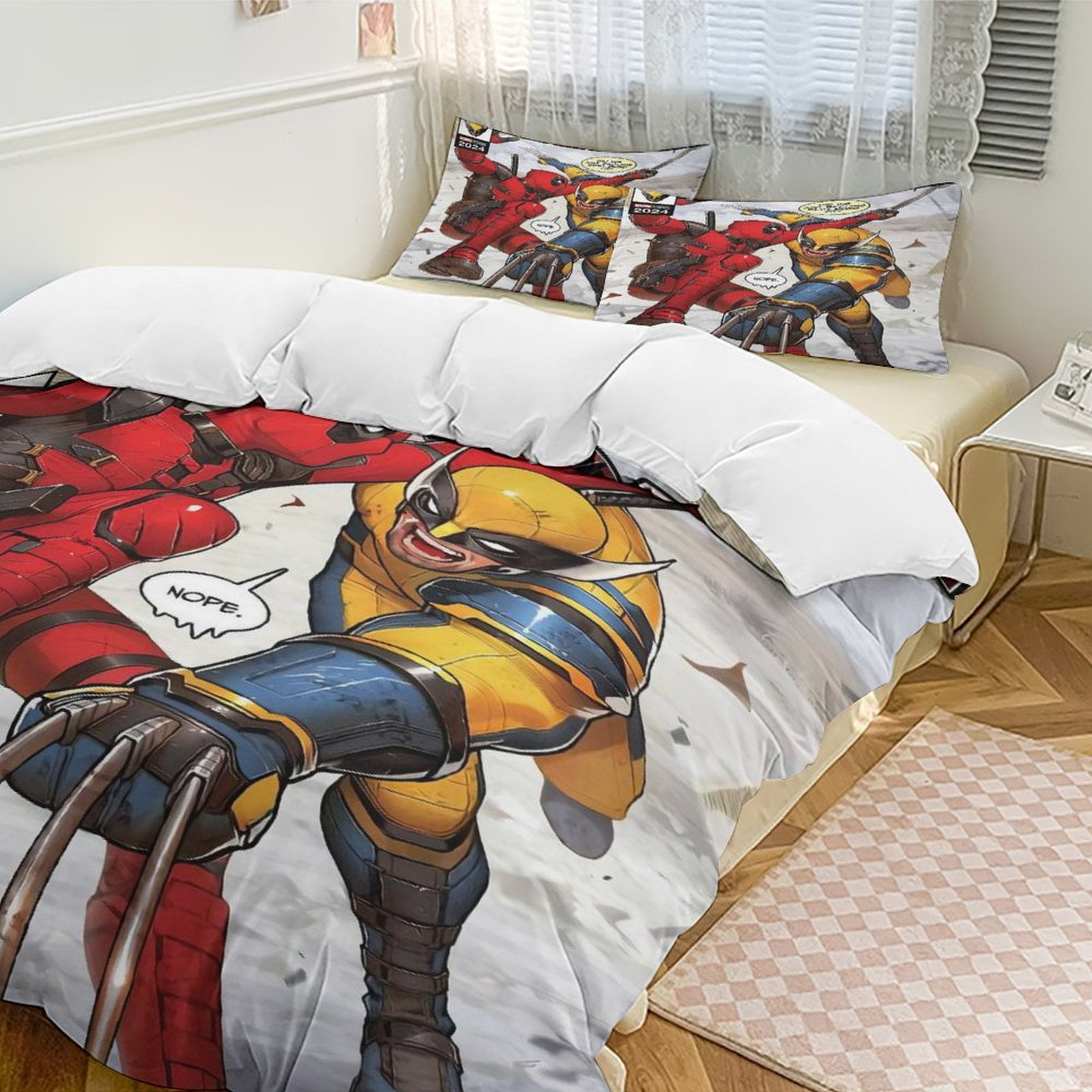 Wolverine Deadpool 3 Piece Bedding Set Cartoon Comforter Set Cute Duvet ...