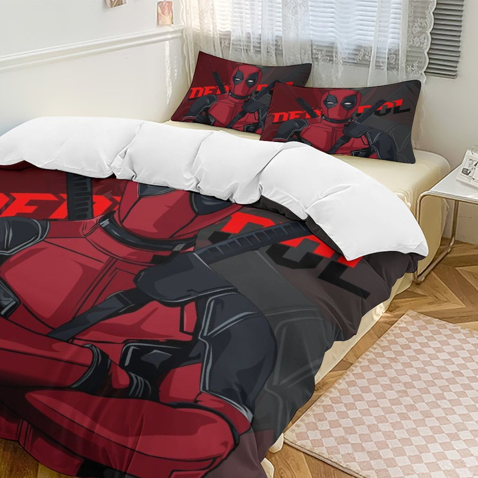 Wolverine Deadpool 3 Piece Bedding Set Cartoon Comforter Set Cute Duvet ...