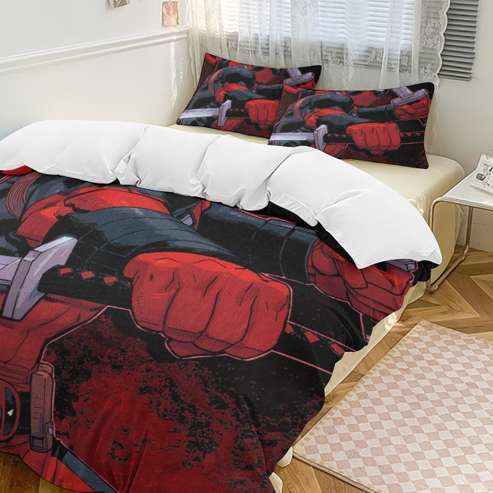 Wolverine Deadpool 3 Piece Bedding Set Cartoon Comforter Set Cute Duvet ...