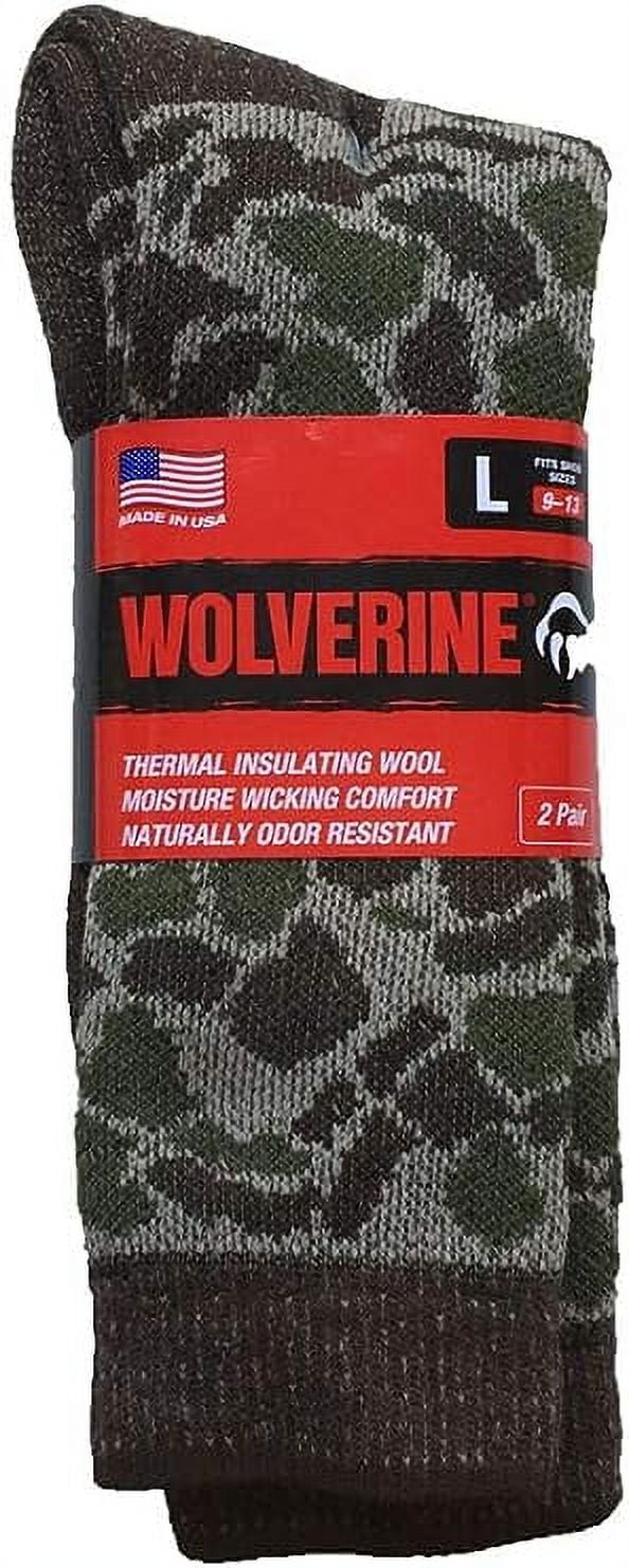 Wolverine MADE IN USA Men's Thermal Insulating Wool Crew Socks, Pack of ...