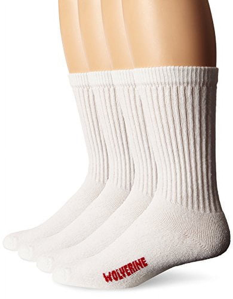 Wolverine Men's 4 Pack Work Socks White One Size - Walmart.com