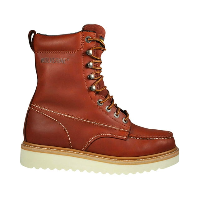 Wolverine Mens 8 Leather Work Boot Moc Toe Rust Copper 9 5 Ee Us