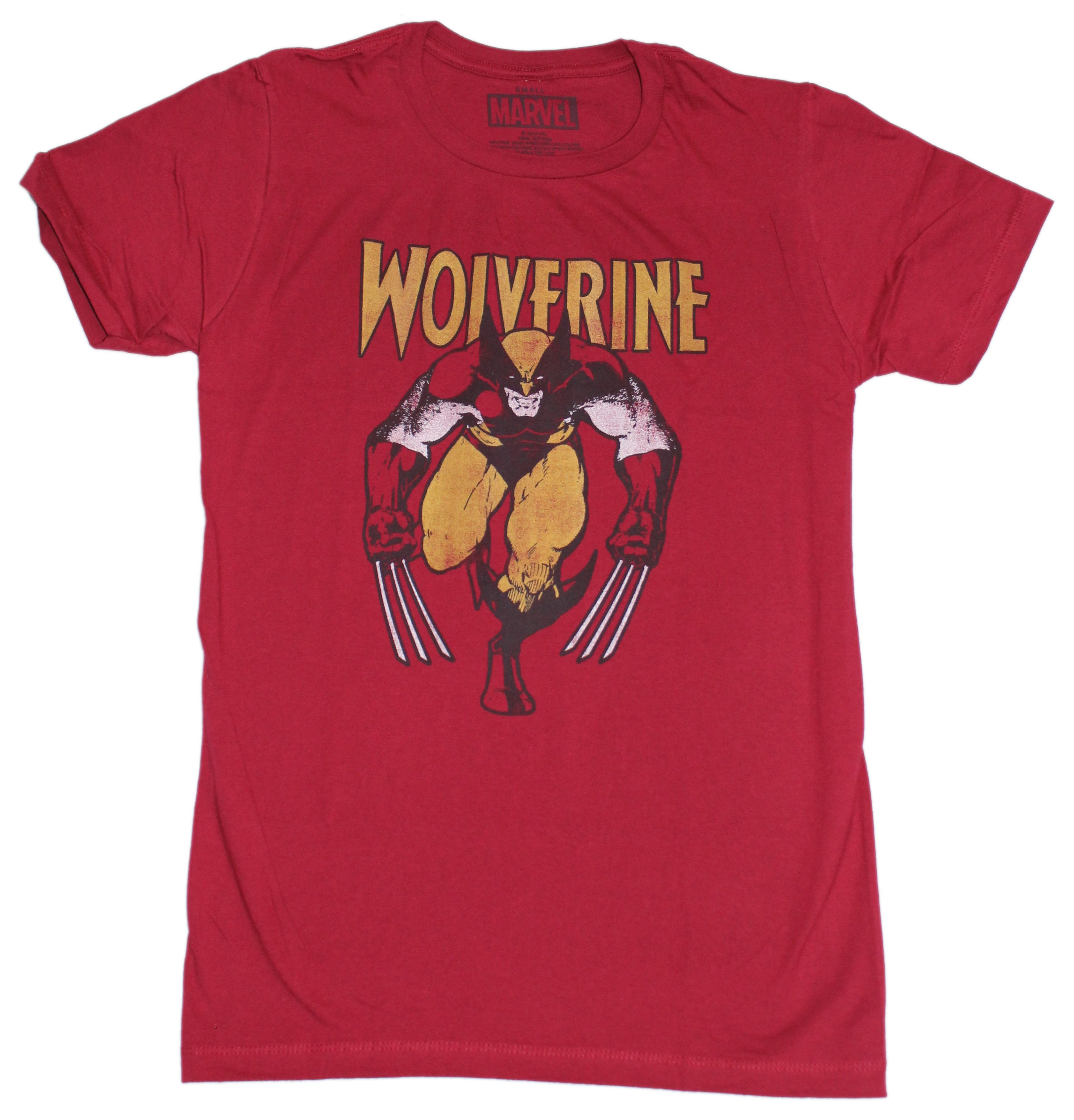 Wolverine Mens T-Shirt - Charging Distressed Wolvy Under Logo (Large ...