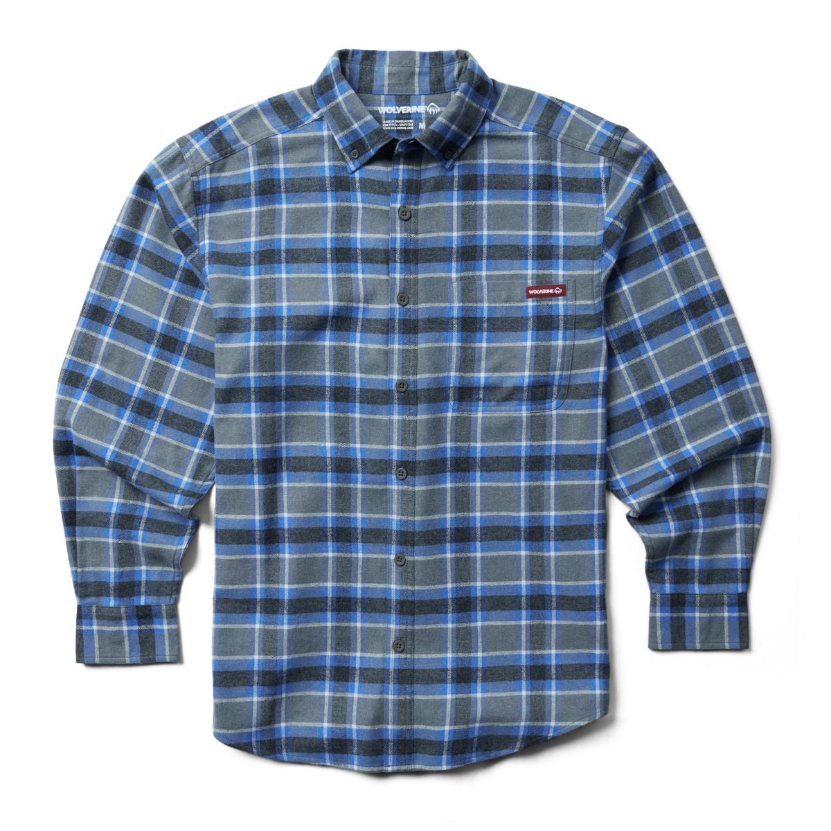 Wolverine Pike Flannel Shirt Men Blue Moon Plaid - Walmart.com