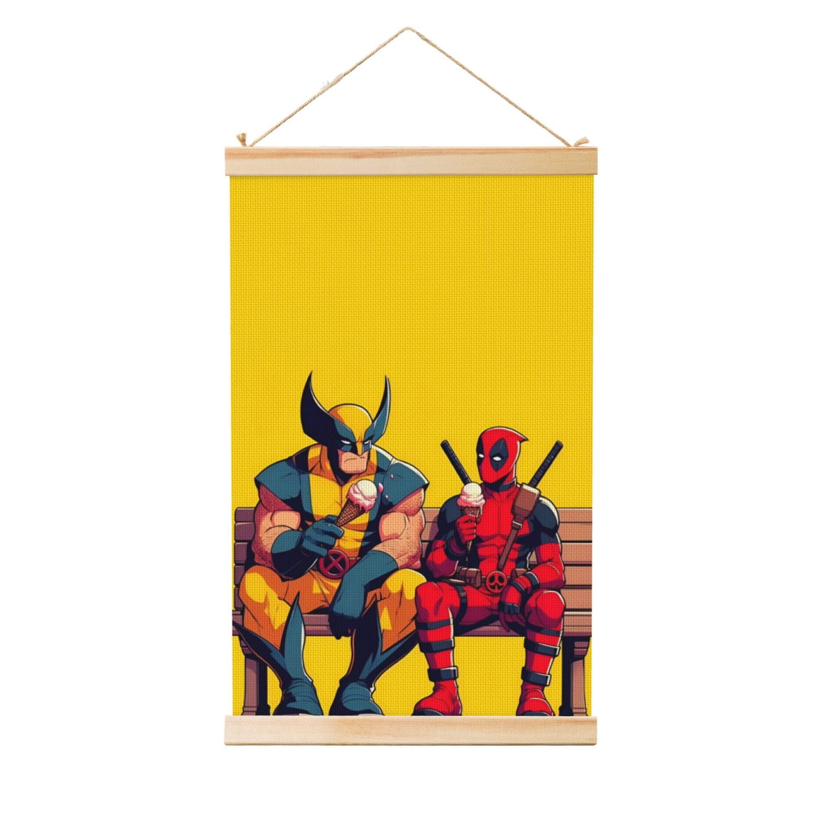 Wolverine Poster Canvas Wooden Shaft Hanging Poster Home Decor ...