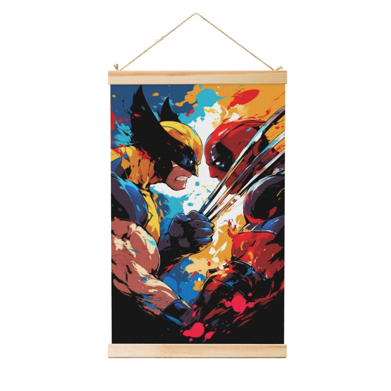 Wolverine Poster Canvas Wooden Shaft Hanging Poster Home Decor ...