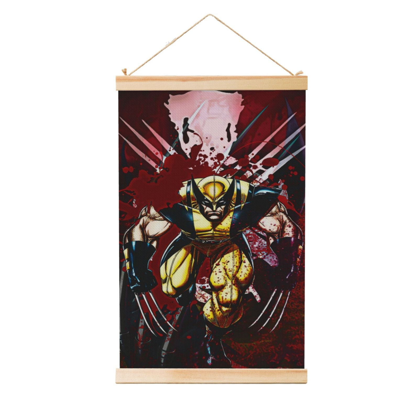 Wolverine Poster Canvas Wooden Shaft Hanging Poster Home Decor ...