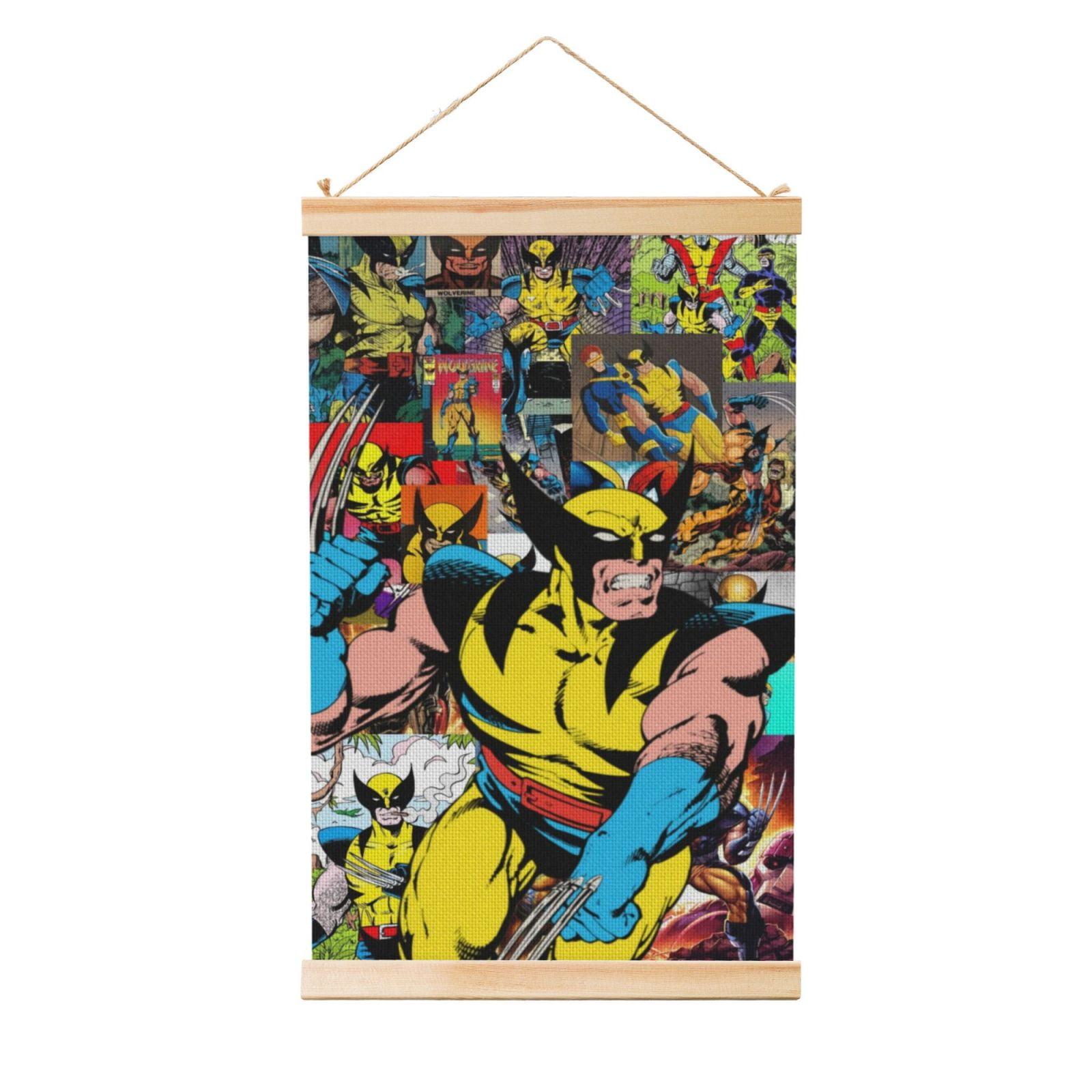 Wolverine Poster Canvas Wooden Shaft Hanging Poster Home Decor ...