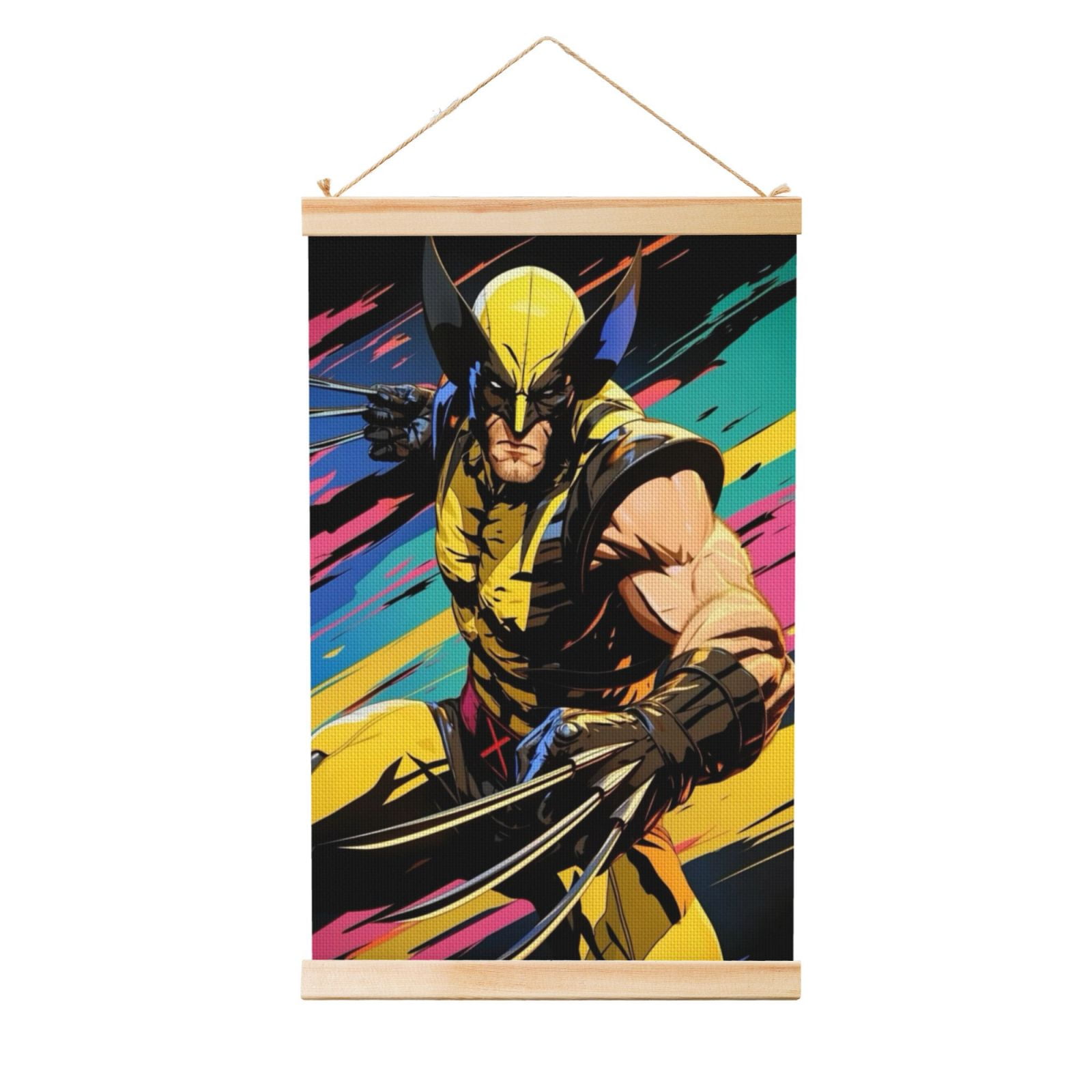 Wolverine Poster Canvas Wooden Shaft Hanging Poster Home Decor ...