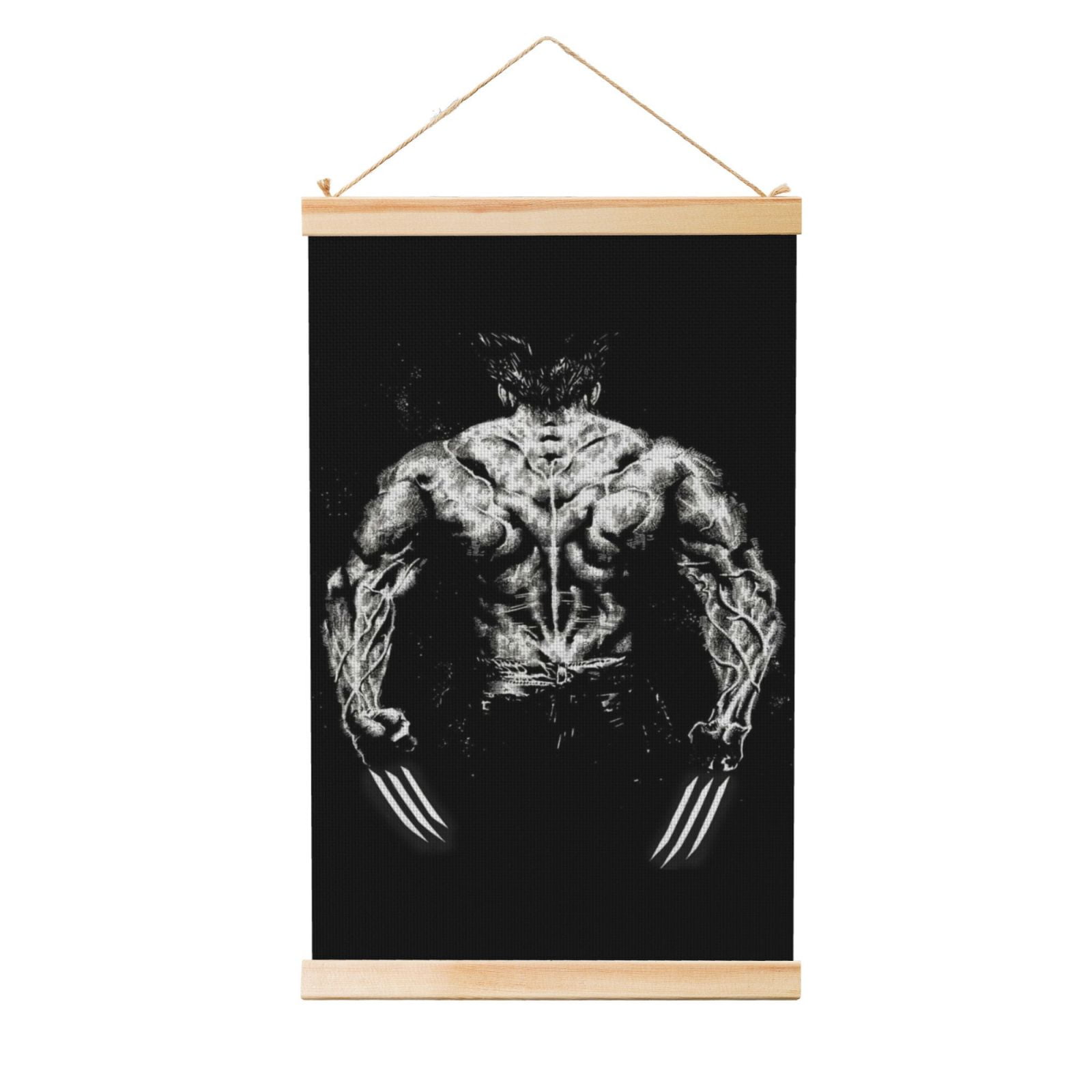 Wolverine Poster Canvas Wooden Shaft Hanging Poster Home Decor ...