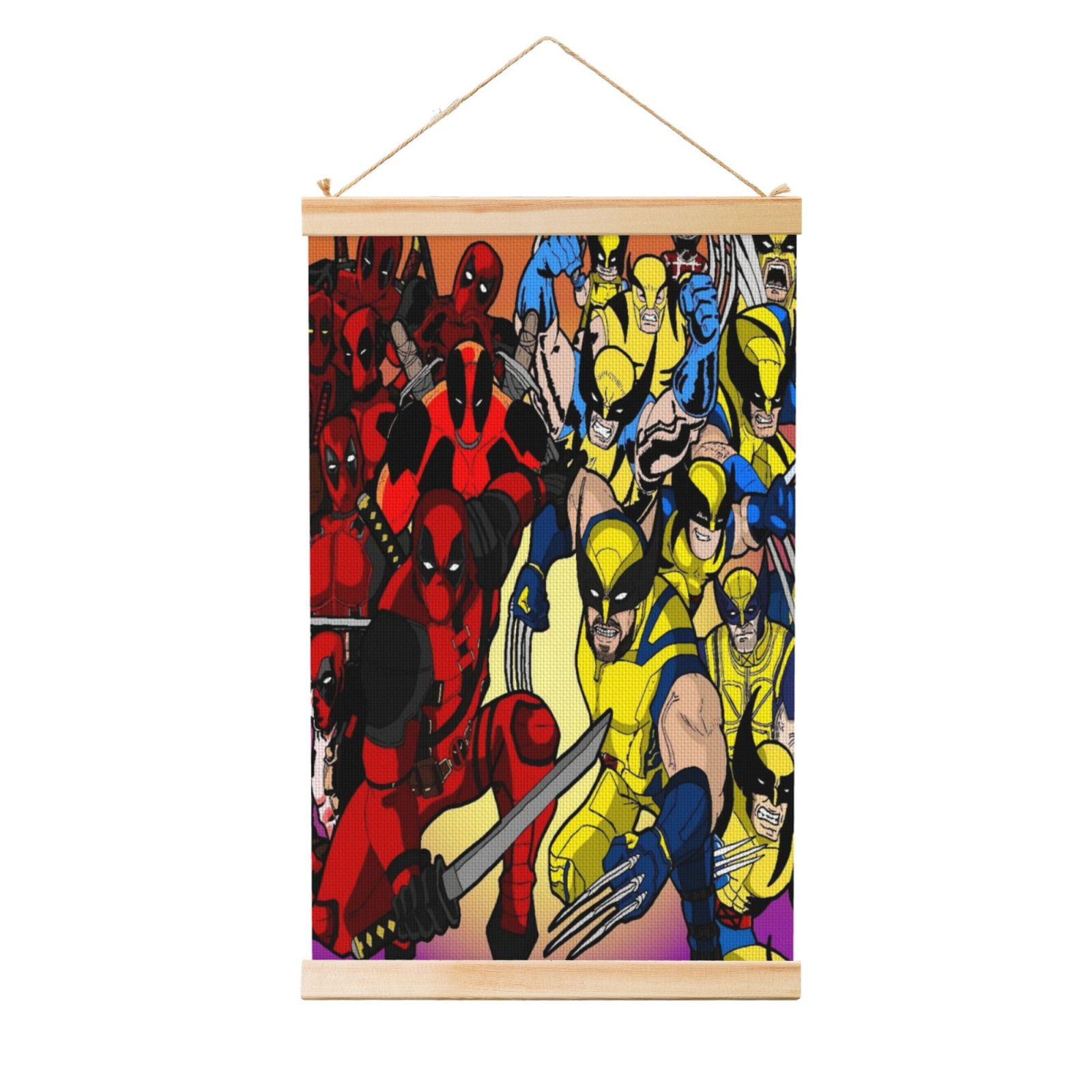 Wolverine Poster Canvas Wooden Shaft Hanging Poster Home Decor ...