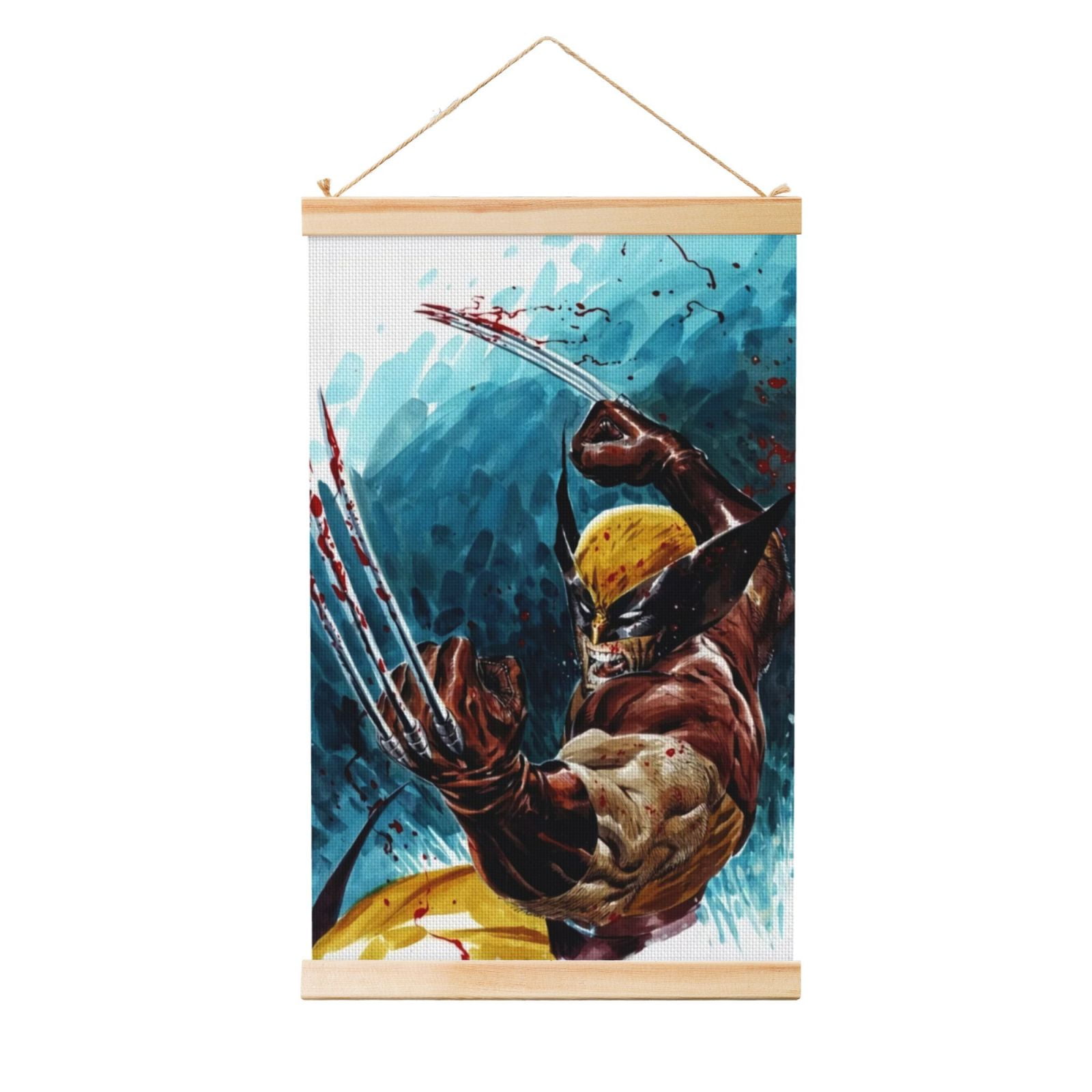 Wolverine Poster Canvas Wooden Shaft Hanging Poster Home Decor ...