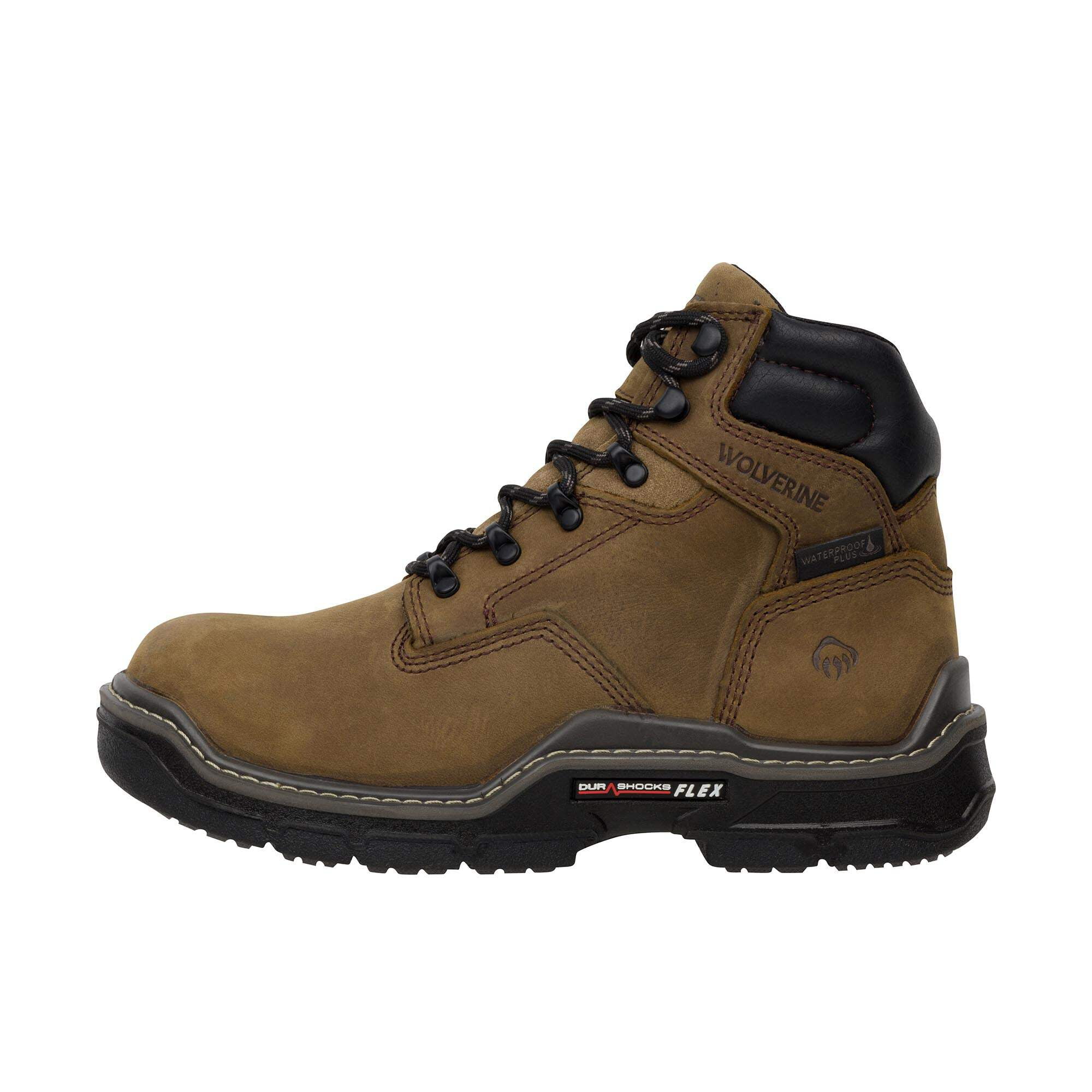 Wolverine Raider DuraShocks Waterproof 6" CarbonMAX Work Boot Men Brown ...