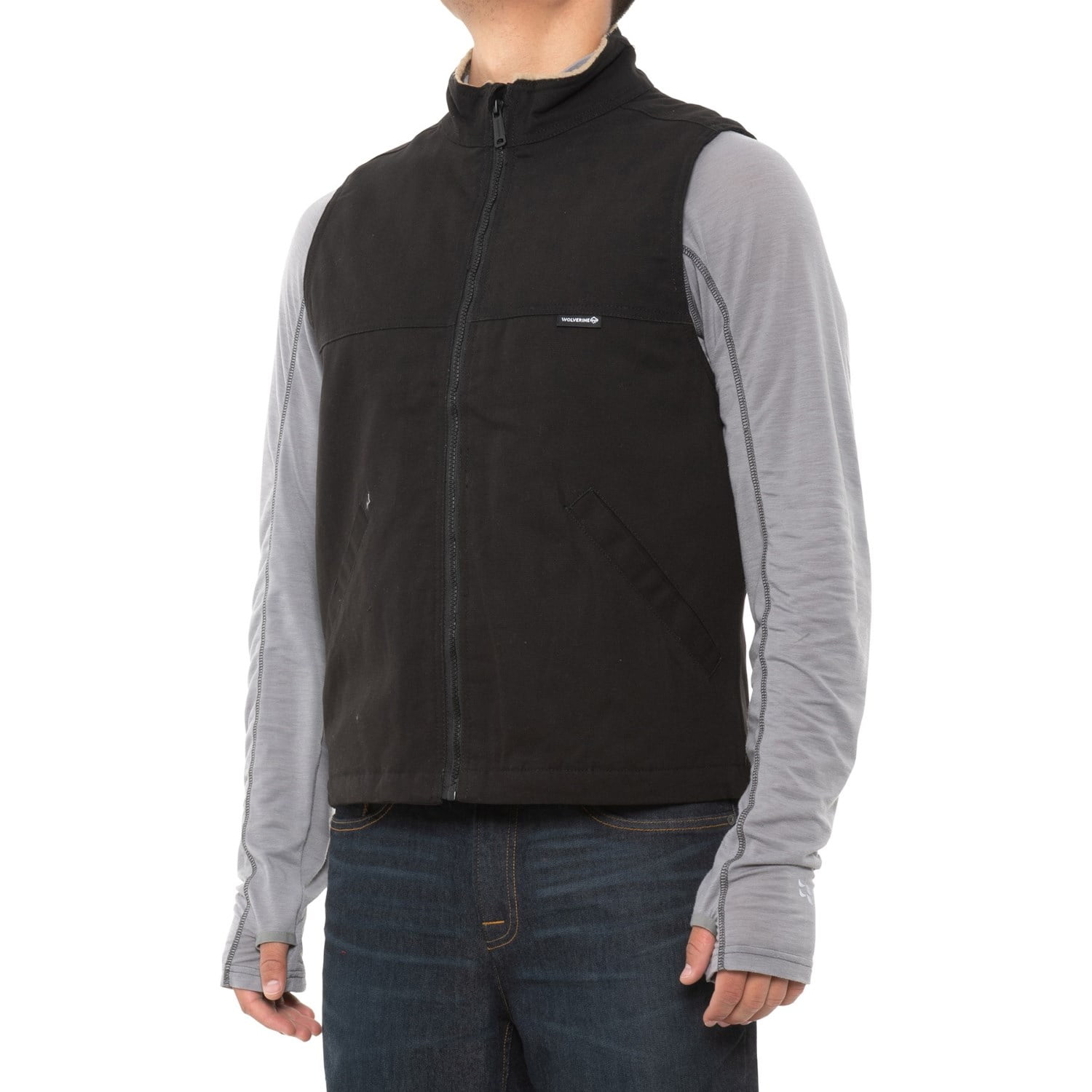 Wolverine Sherpa Collar Canvas Vest Men Black - Walmart.com