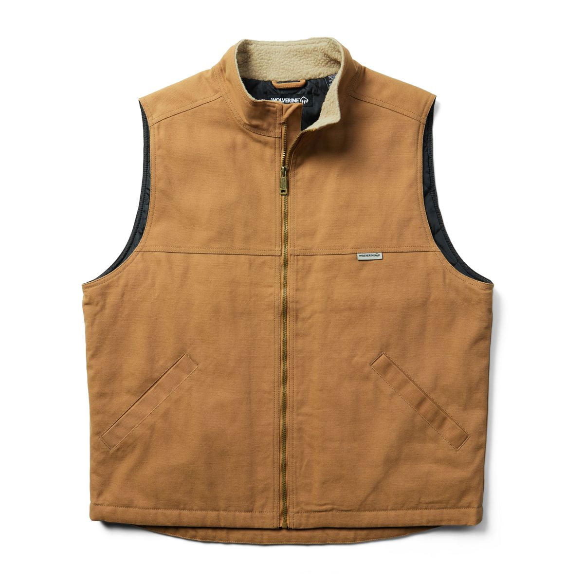 Wolverine Sherpa Collar Canvas Vest Men Whiskey - Walmart.com