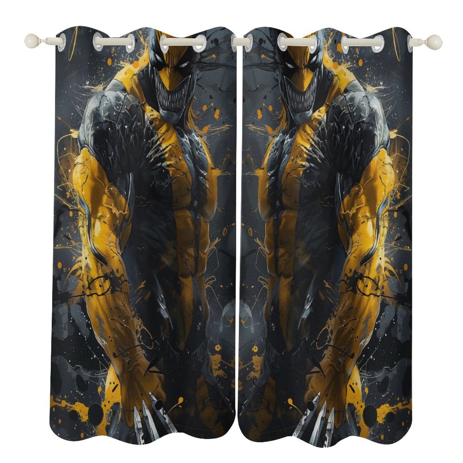 Wolverine Wallpaper Kids Curtains 52 X 72 Inch,Cartoon Blackout ...