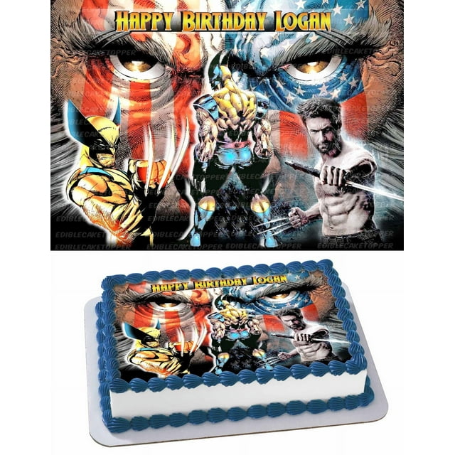 Wolverine X-Men Edible Cake Image Topper Personalized Birthday Party 1/ ...
