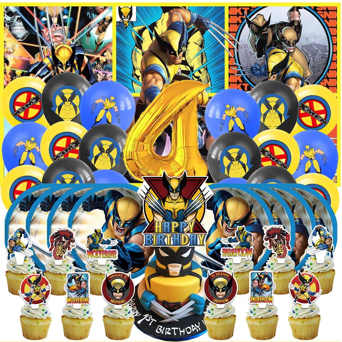 Wolverine X-men Balloons Party Supplies 4th Decor Tableware Birthday ...