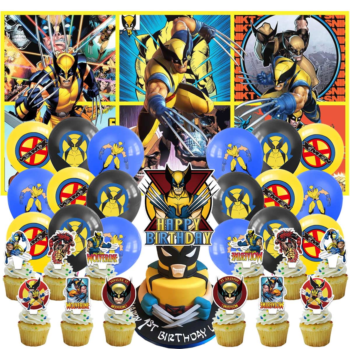 Wolverine X-men Party Decor Set Latex Balloons Supplies Decorations Kit ...