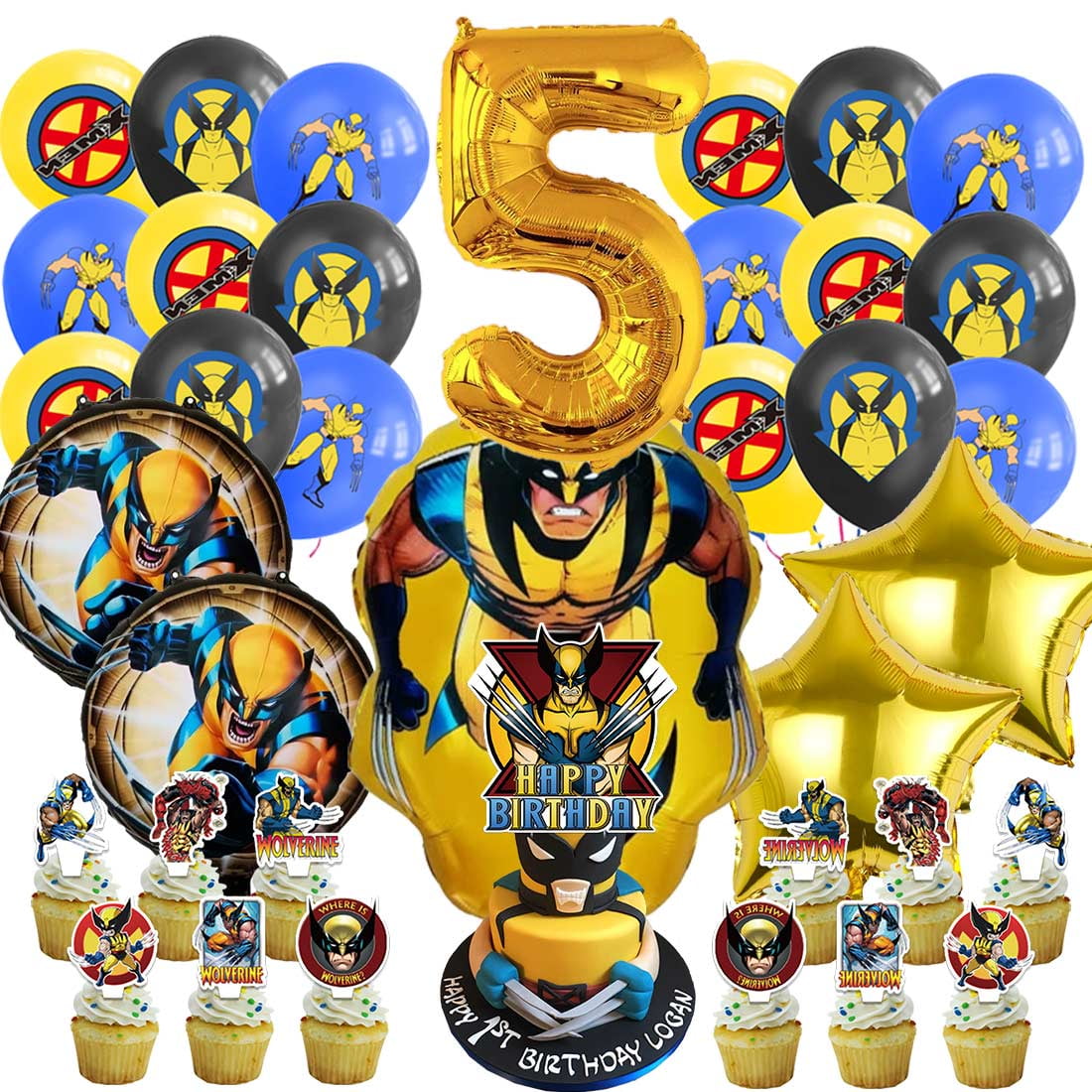 Wolverine X-men Party Supplies 5th Decor Kit Balloons Birthday Cake ...