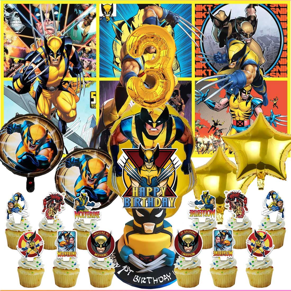 Wolverine X-men Party Supplies Decor 3rd Kit Balloons Birthday Cake ...