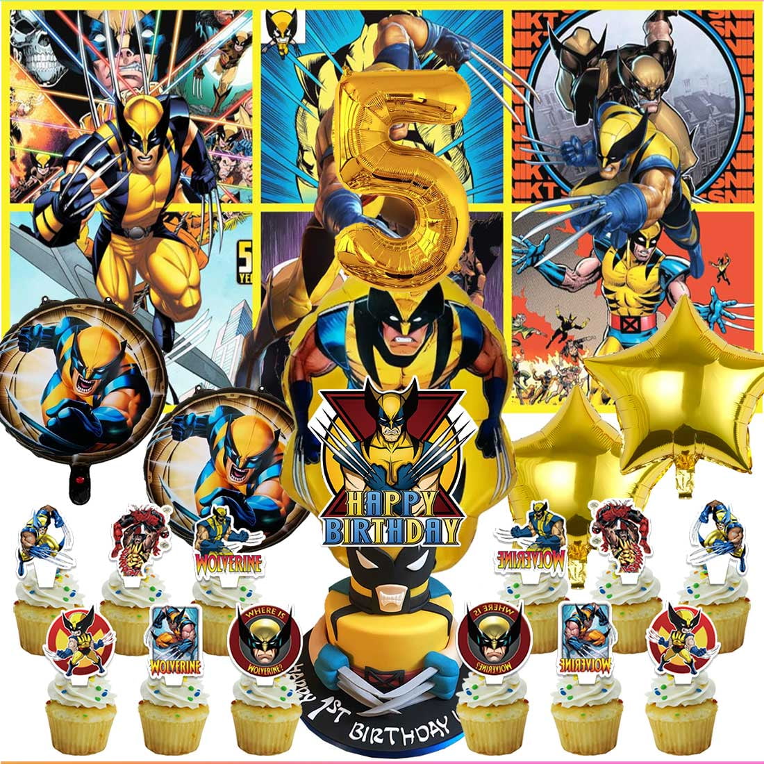 Wolverine X-men Party Supplies Decor 5th Kit Balloons Birthday Cake ...