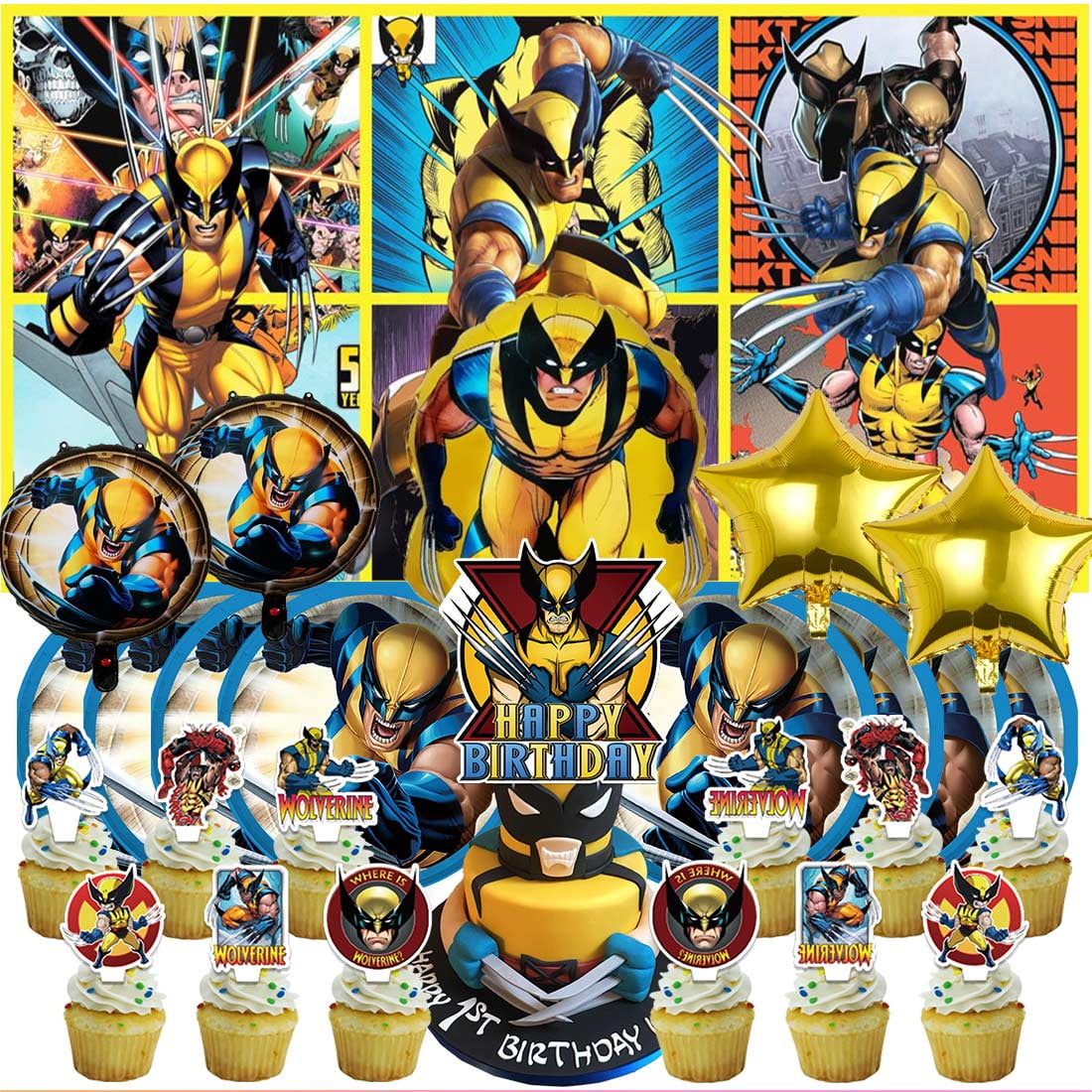 Wolverine X-men Party Supplies Decor Tableware Backdrop Banner Cake ...