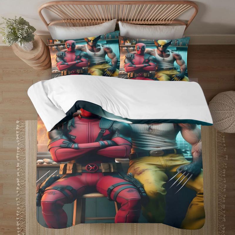 Wolverine and Deadpool Printed Bedding Set - Cartoon Children's Printed ...