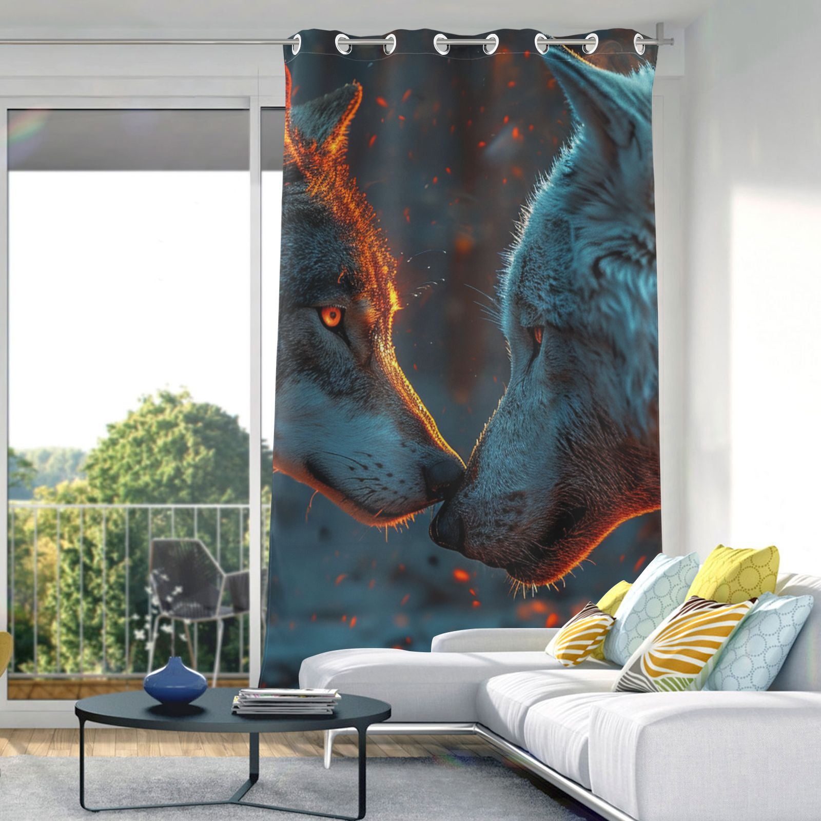 Wolves Blackout Curtain Panels Drapes Privacy Assured with Light ...