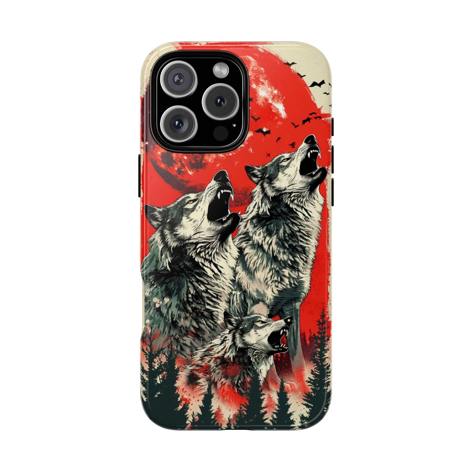 Wolves Blood Moon Wolf Pack Night Case for iPhone 17 to 11 Pro Max ...