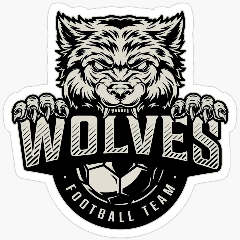 Wolves Football Team Logo Design S Sticker Baseball Sticker, Football ...