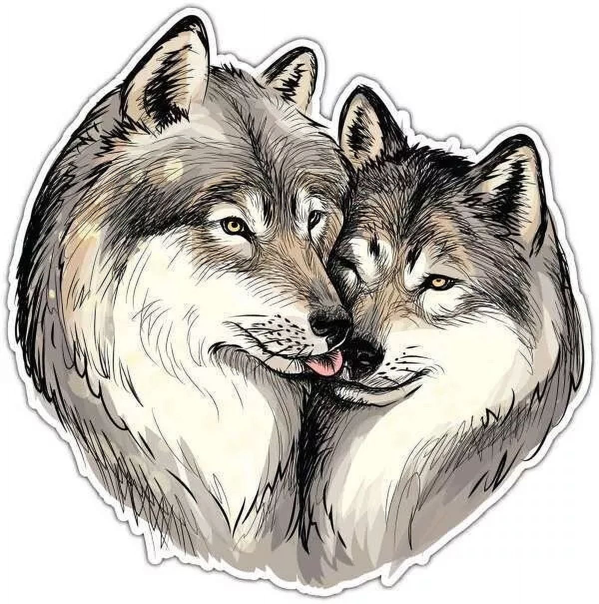 Wolves Heart Love Wolf Wild Animal Car Window Stickerphone Decal Water ...