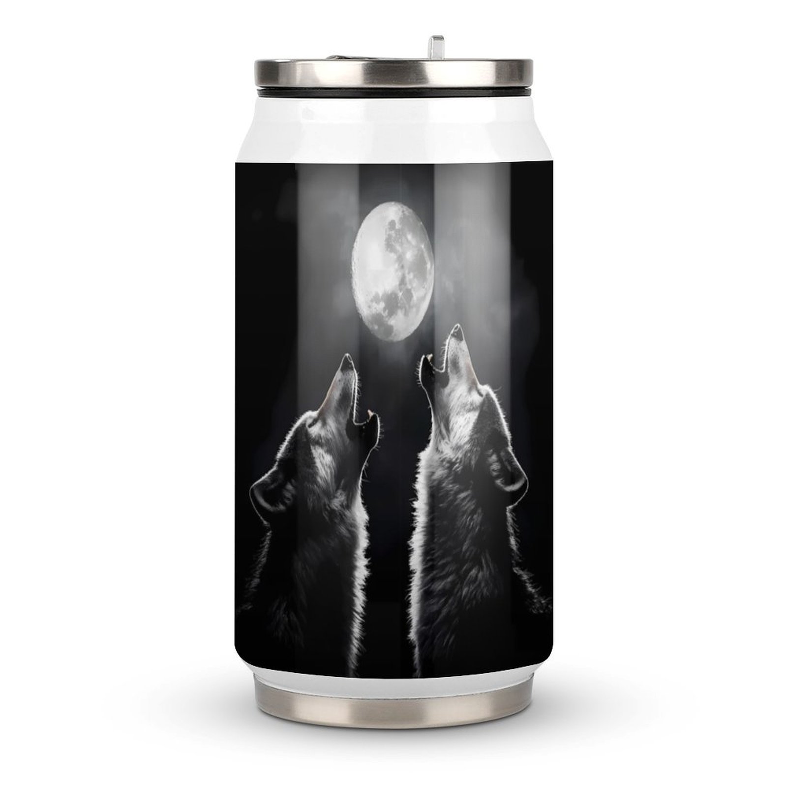 Wolves Howling at The Moon Wolf Pack Coffee Tavel Tumblers with Lid and ...
